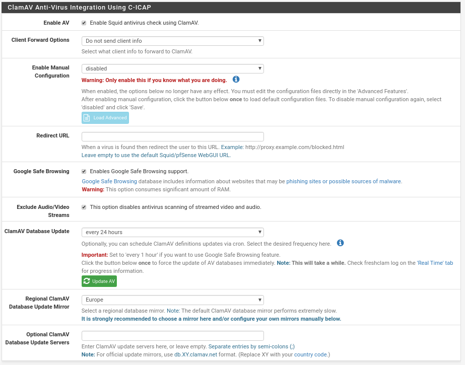 Squid, SquidGuard, Lightsquid and Clam-AV in pfSense Part I - LBT